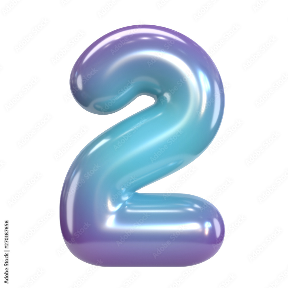 Number 2 Bubble Letter