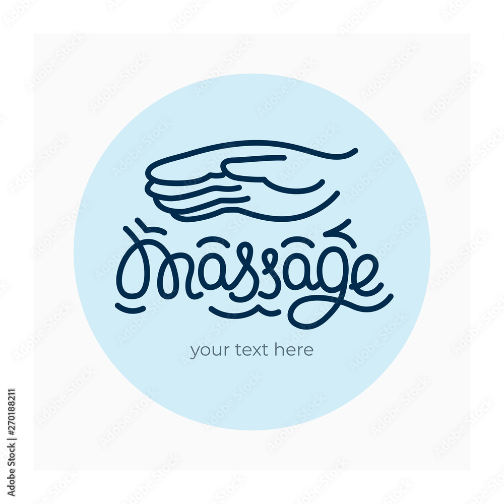 เวกเตอร์ Stock Vector illustration with hand picture for massotherapy ...