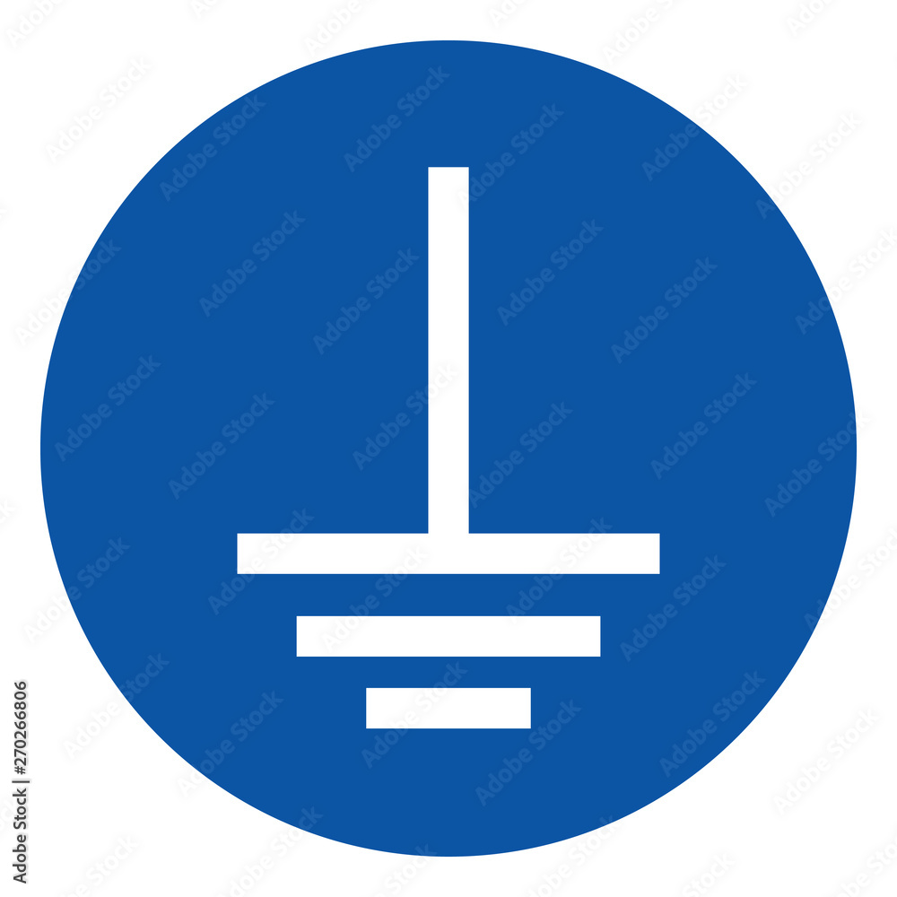 Connect An Earth Terminal To The Ground Symbol Sign,Vector Illustration ...