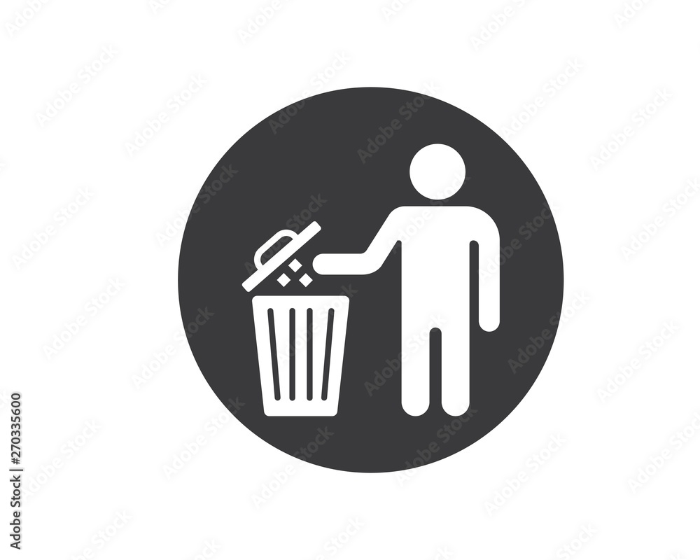 trash can logo icon vector illustration Stock Vector | Adobe Stock