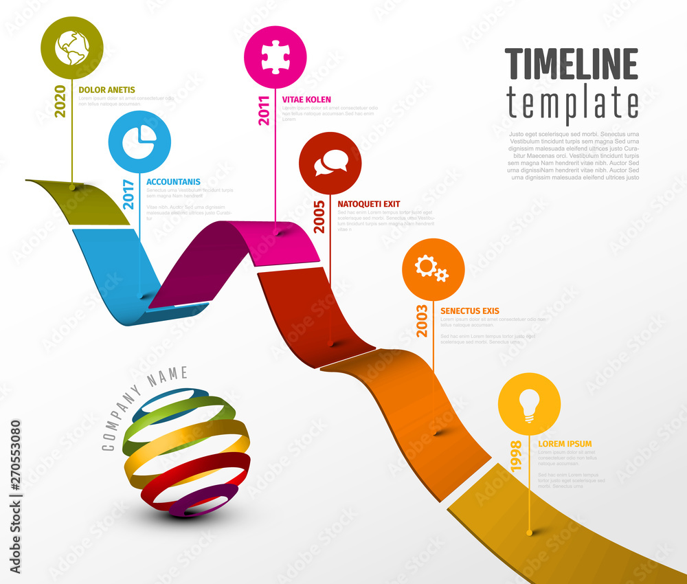 Infographic diagonal timeline report template Stock Vector | Adobe Stock