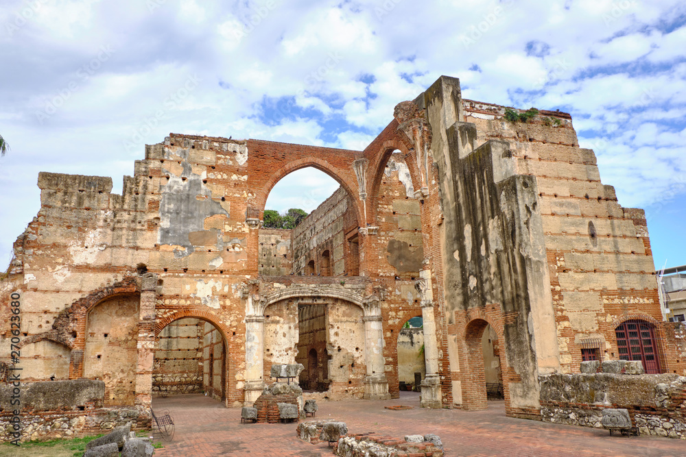 Scenic view of ruins in old colonial capital of Dominican Republic ...