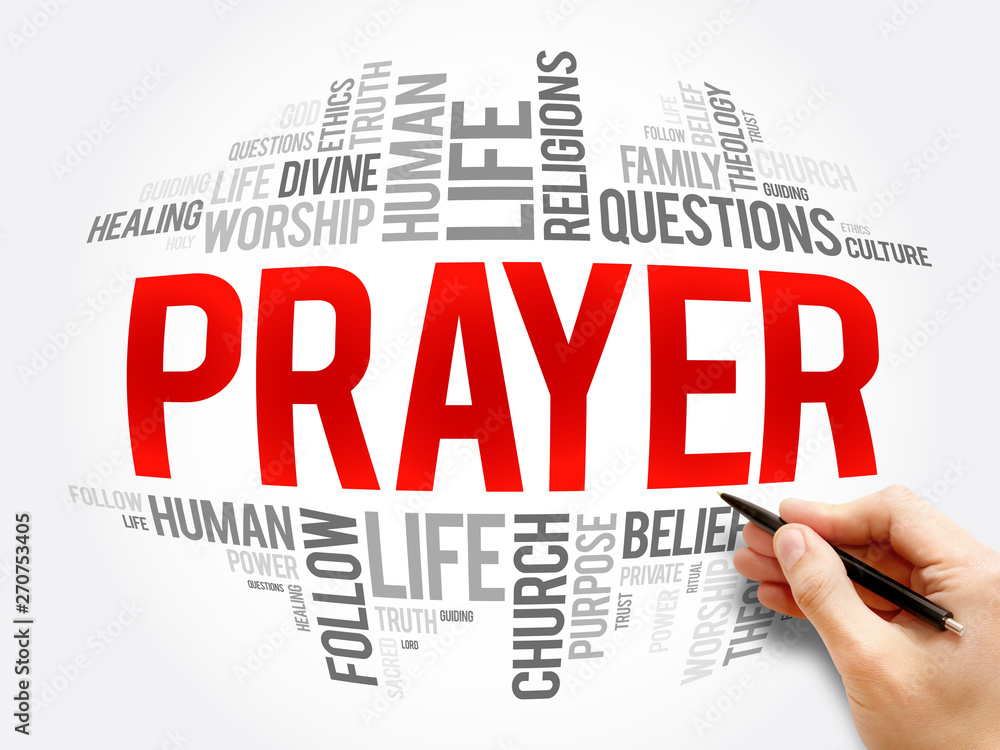 Prayer word cloud collage Stock Photo | Adobe Stock