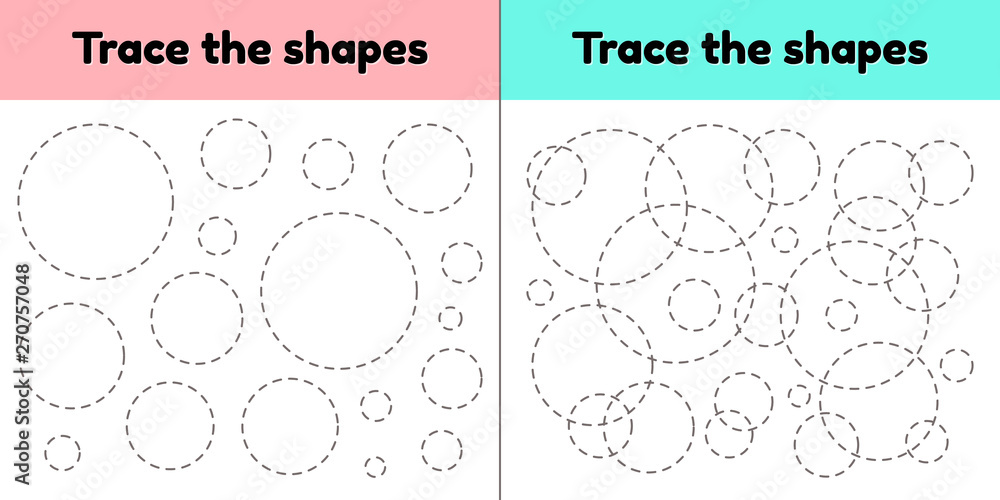 Vector illustration. Educational tracing worksheet for kids ...
