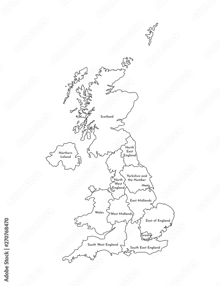 Vector isolated illustration of simplified administrative map of the ...