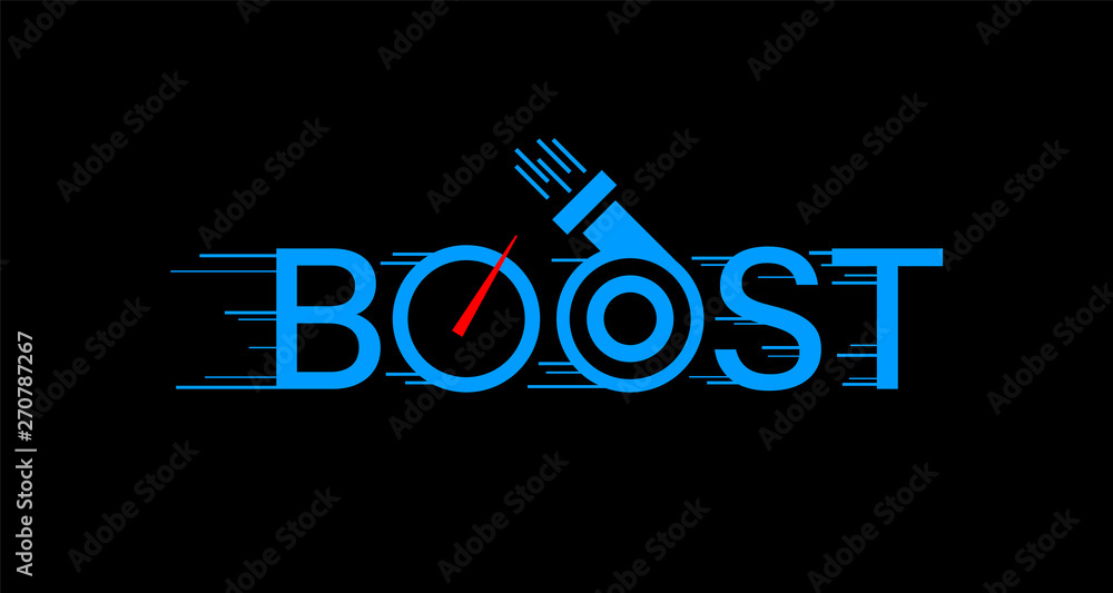 Boost logo on black background Stock Vector | Adobe Stock