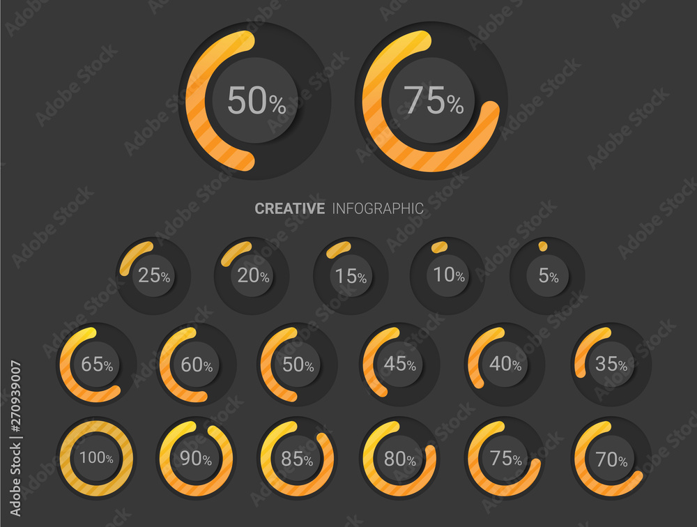 Set of circle percentage diagrams for infographics Stock Vector | Adobe ...