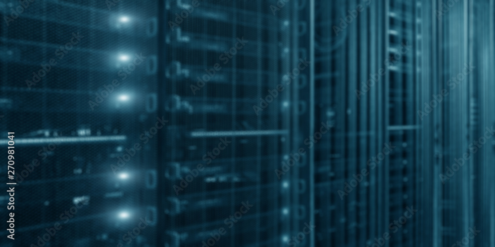 Servers Close Up Modern Datacenter Cloud Computing Datacenter With