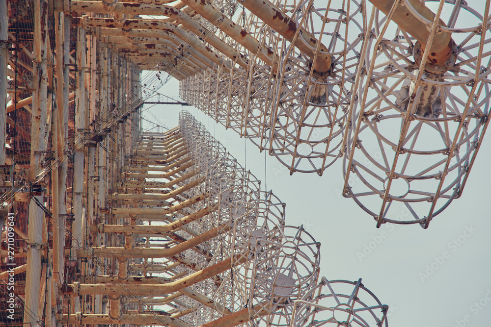 Foto de Stock Large antenna field. Soviet radar system Duga at ...