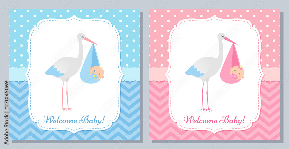 Baby Shower invitation card. Vector. Baby boy, girl banner. Welcome ...