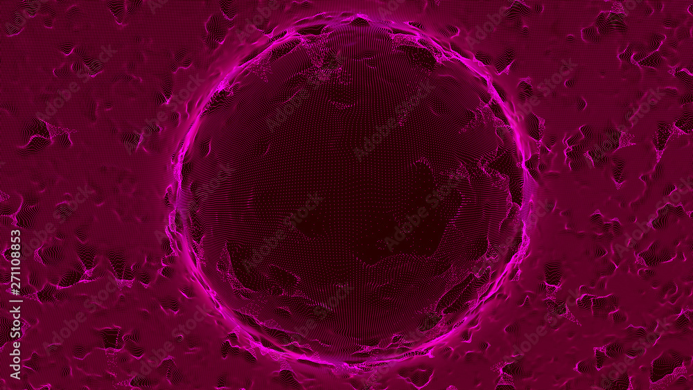 Space-time portal. Abstract red grid wormhole. Futuristic 3d portal ...