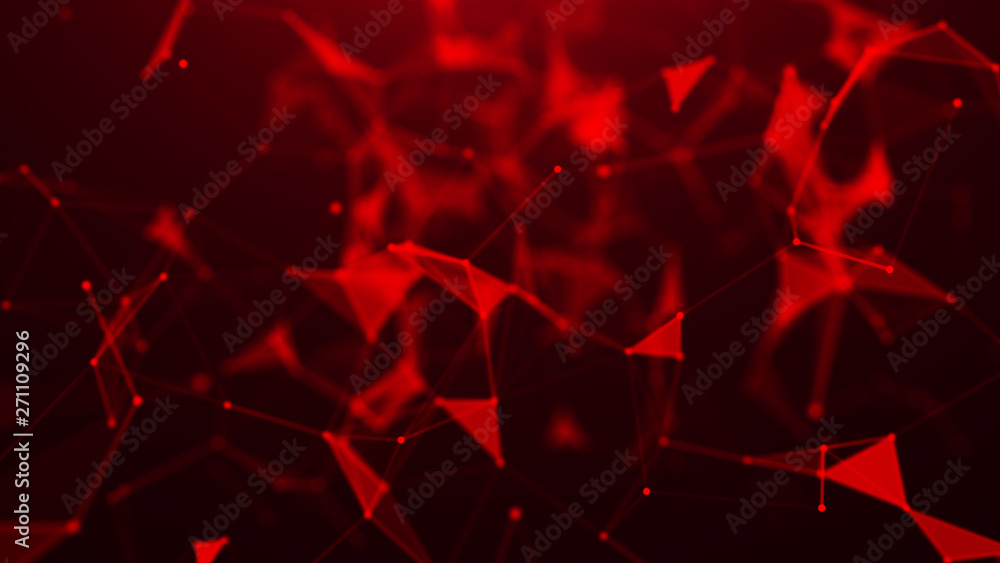 Abstract red digital background. Big data visualization. Science ...