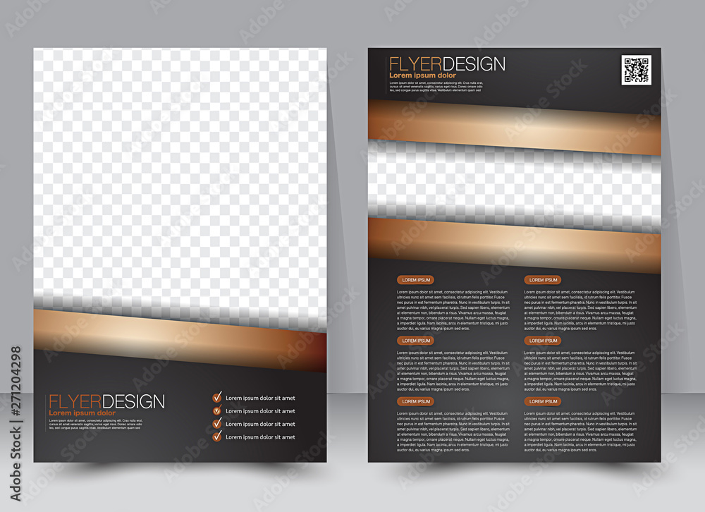 Brochure template. Business flyer. Editable A4 poster for design ...