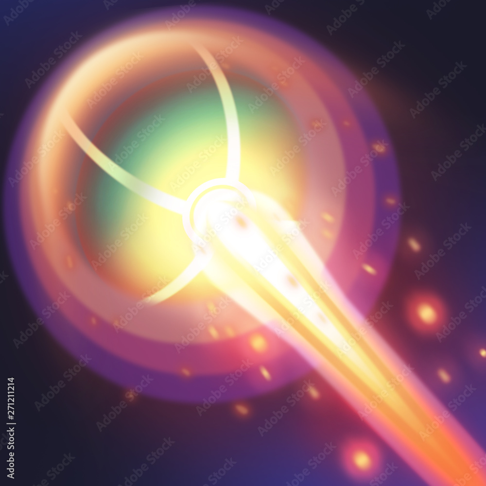 Electronic Planet and Sphere with Shields. Game Icon and Skills Icon ...