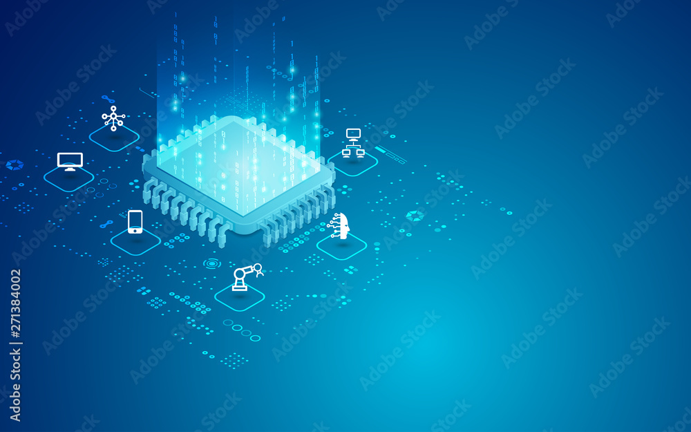 digital CPU Stock Vector | Adobe Stock