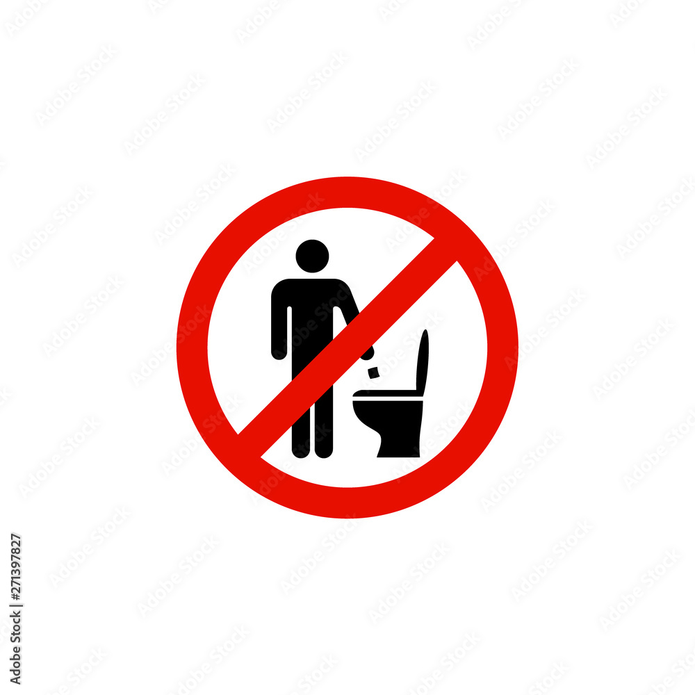 Do not throw trash or paper in the toilet red prohibition sign. No ...