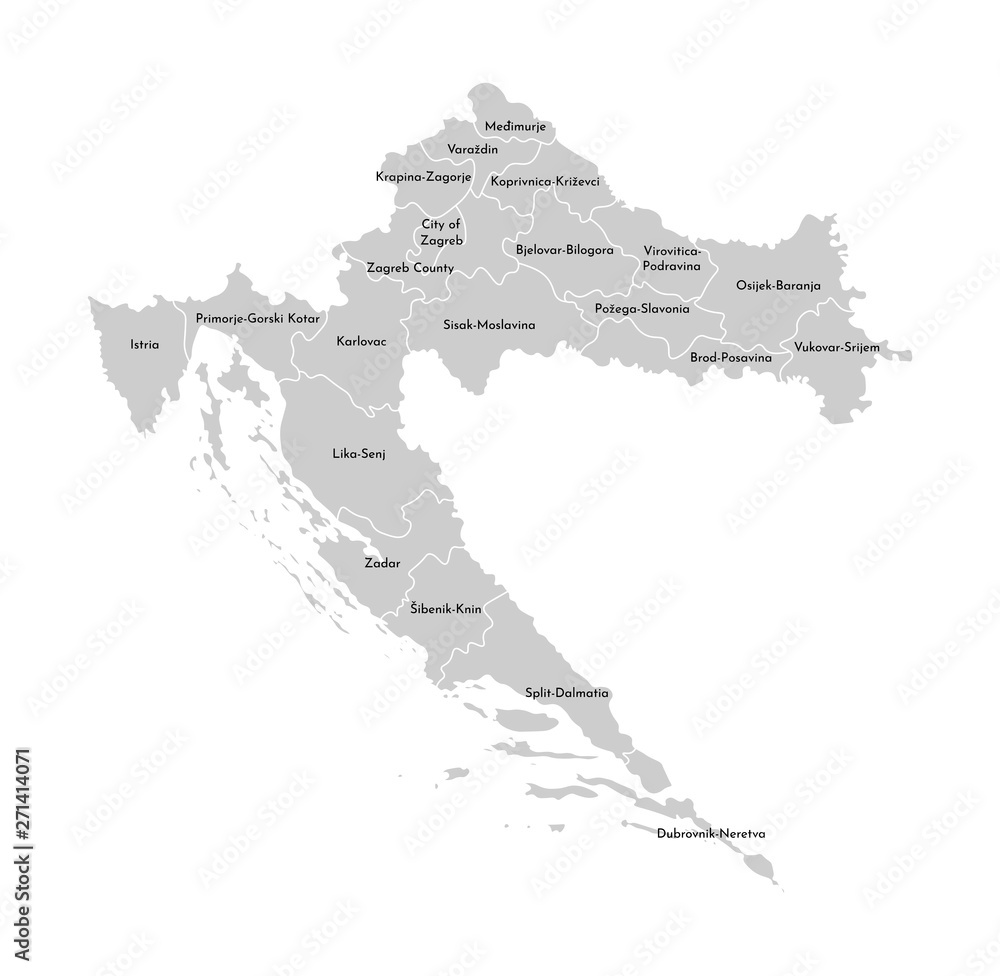 Vector isolated illustration of simplified administrative map of ...