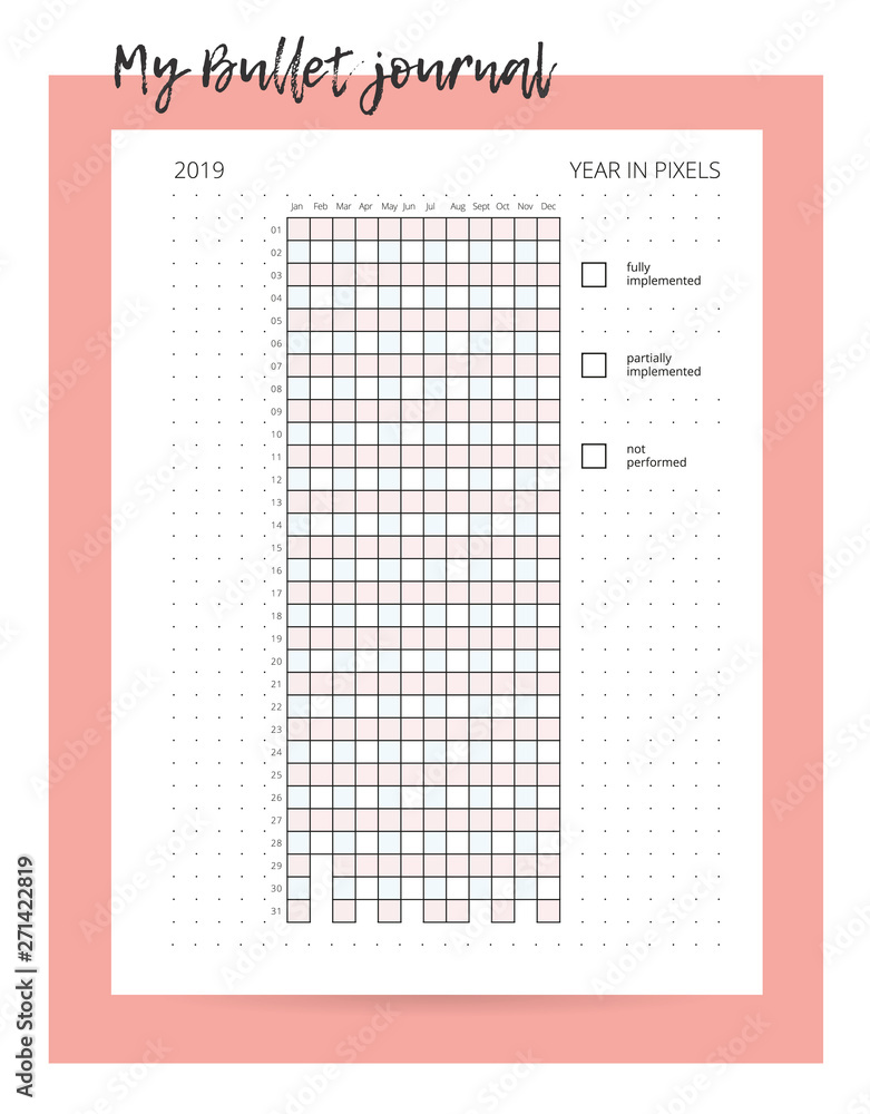 Year in pixels. Year organizer. Bullet journal your mood. Habit tracker ...