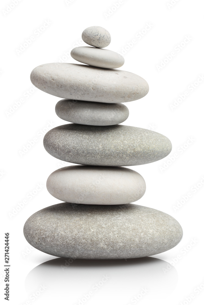 Pyramid of sea stones, isolated on white background Stock Photo | Adobe ...