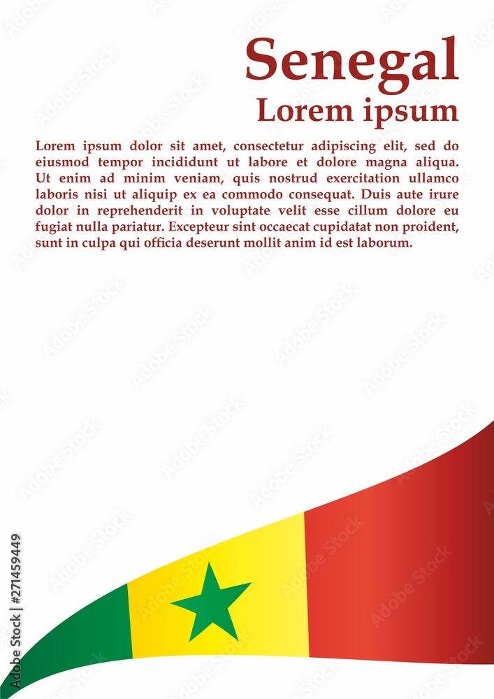 Flag of Senegal, Republic of Senegal. Template for award design, an ...