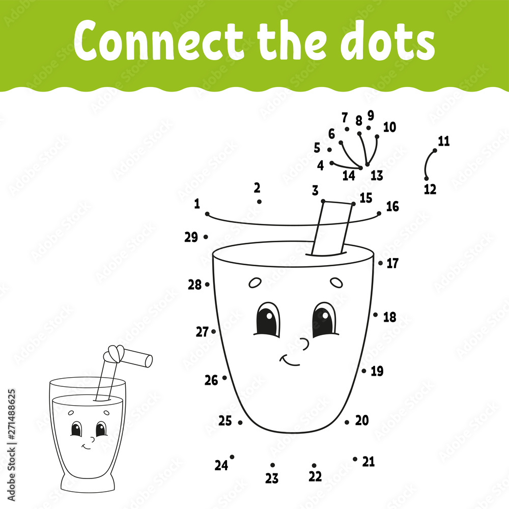 Dot to dot. Draw a line. Handwriting practice. Learning numbers for ...