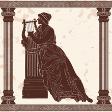 Vintage Woman Playing Harp Free Stock Photo - Public Domain Pictures