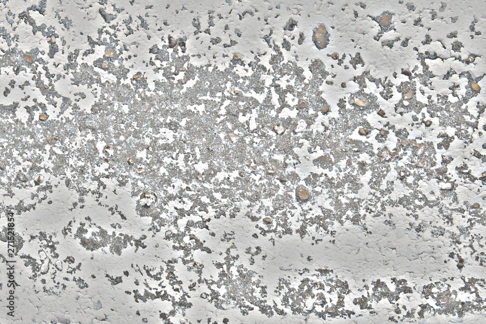 Peeling paint with dirty marks on the concrete. The texture of dried ...