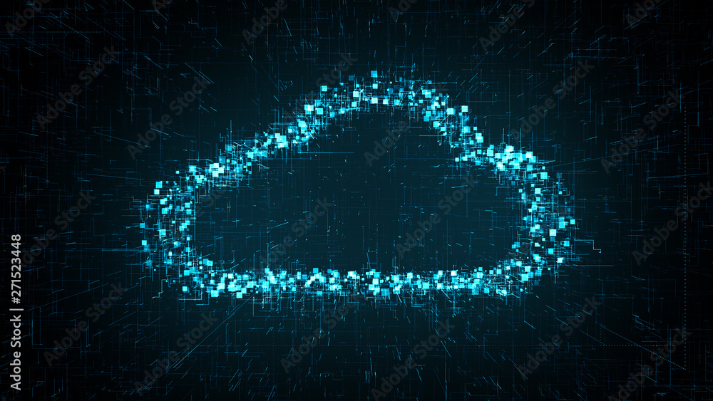 Conceptual 3D render of cloud computing artificial intelligence AI ...
