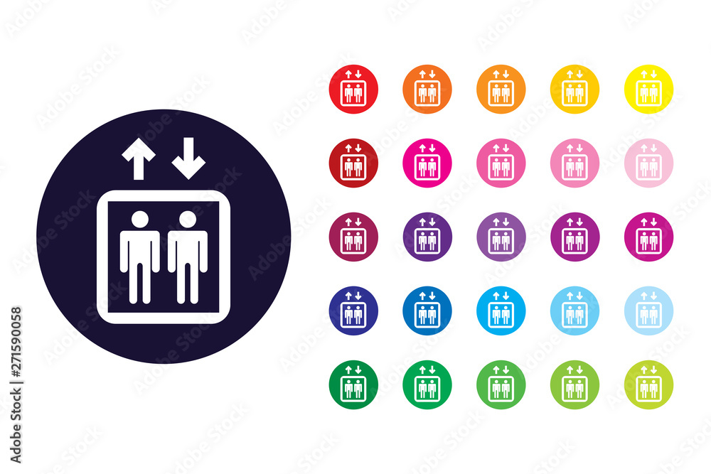 Elevator sign icon. Elevator color symbol. Stock Vector | Adobe Stock
