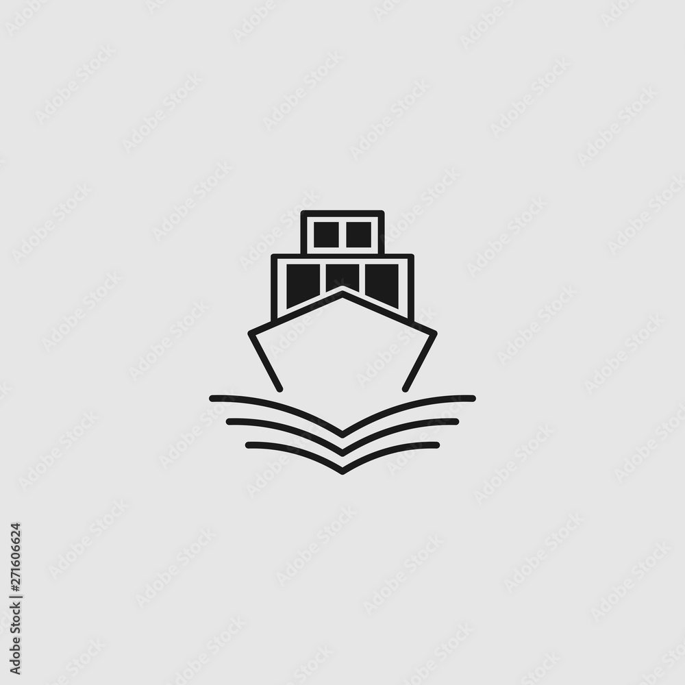 simple elegant minimalist cargo ship vector logo design Stock Vector ...
