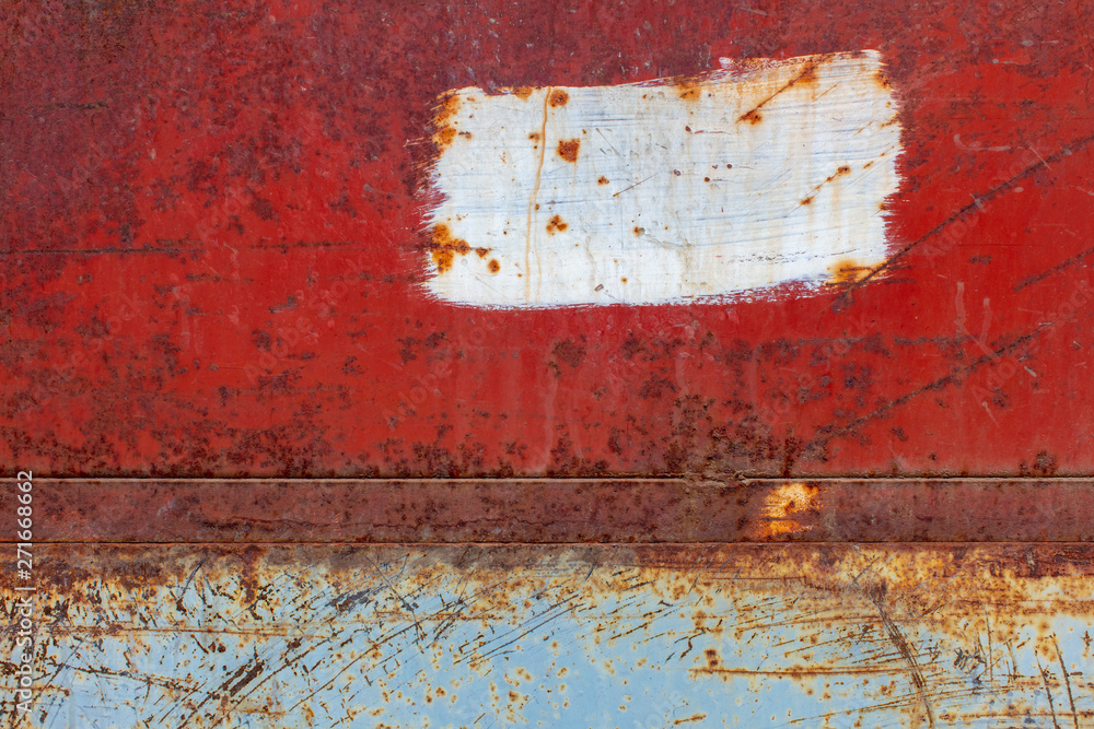 Scratch and rust markings on old metal wall,Paint and rusty scratch ...