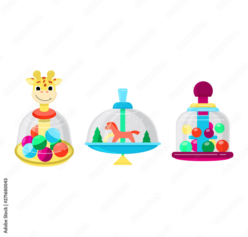 Top toy vector kids whirligig humming spinner colorful spinning playing ...