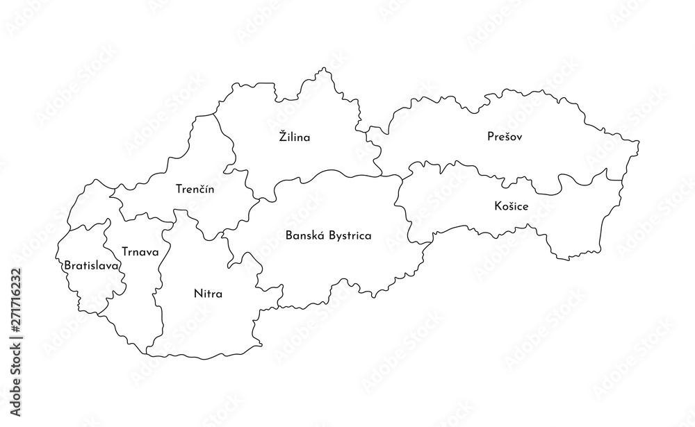 Vector isolated illustration of simplified administrative map of ...