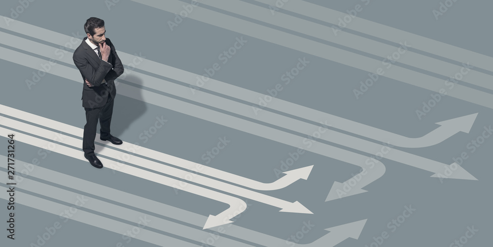 Corporate businessman making choices Stock Photo | Adobe Stock