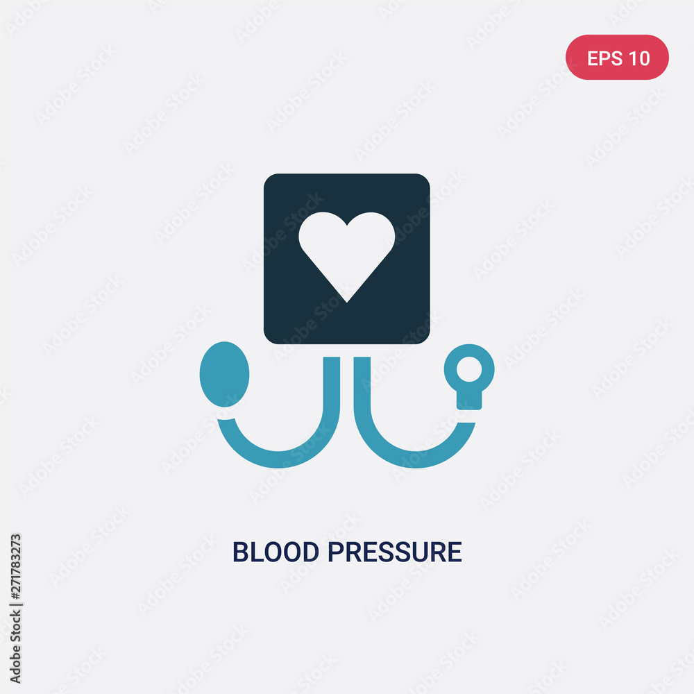 two color blood pressure vector icon from medical concept. isolated ...