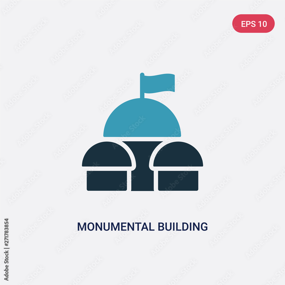 two color monumental building vector icon from monuments concept ...