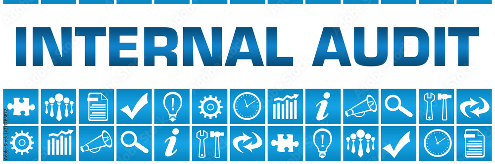 Internal Audit Blue Box Grid Business Symbols Stock Illustration ...