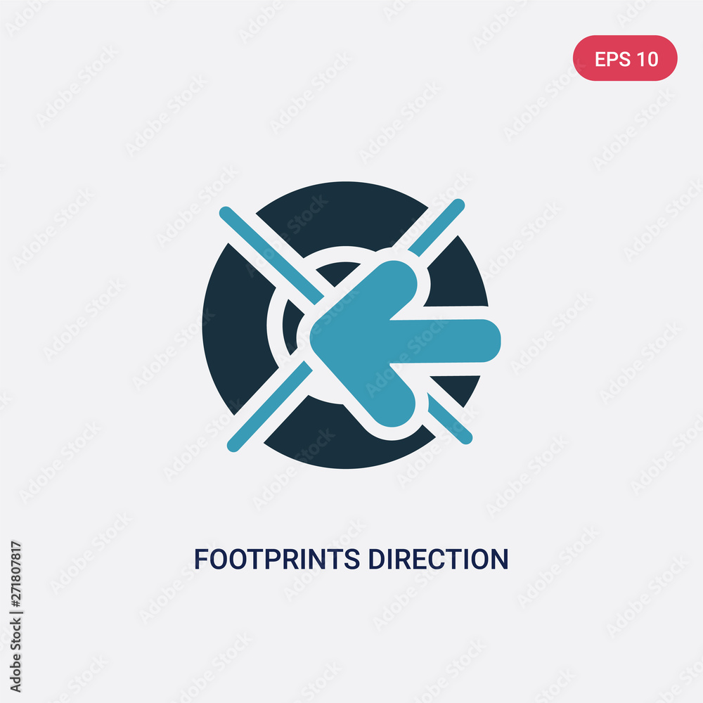 two color footprints direction sketch vector icon from user interface ...