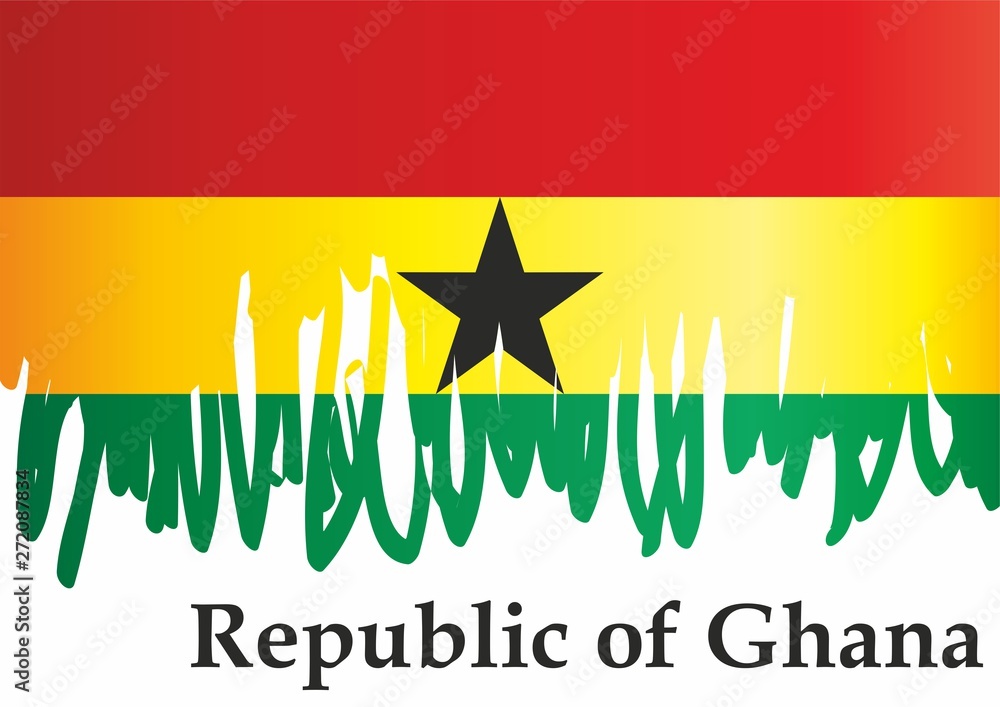 Flag of Ghana, Republic of Ghana. Template for award design, an ...