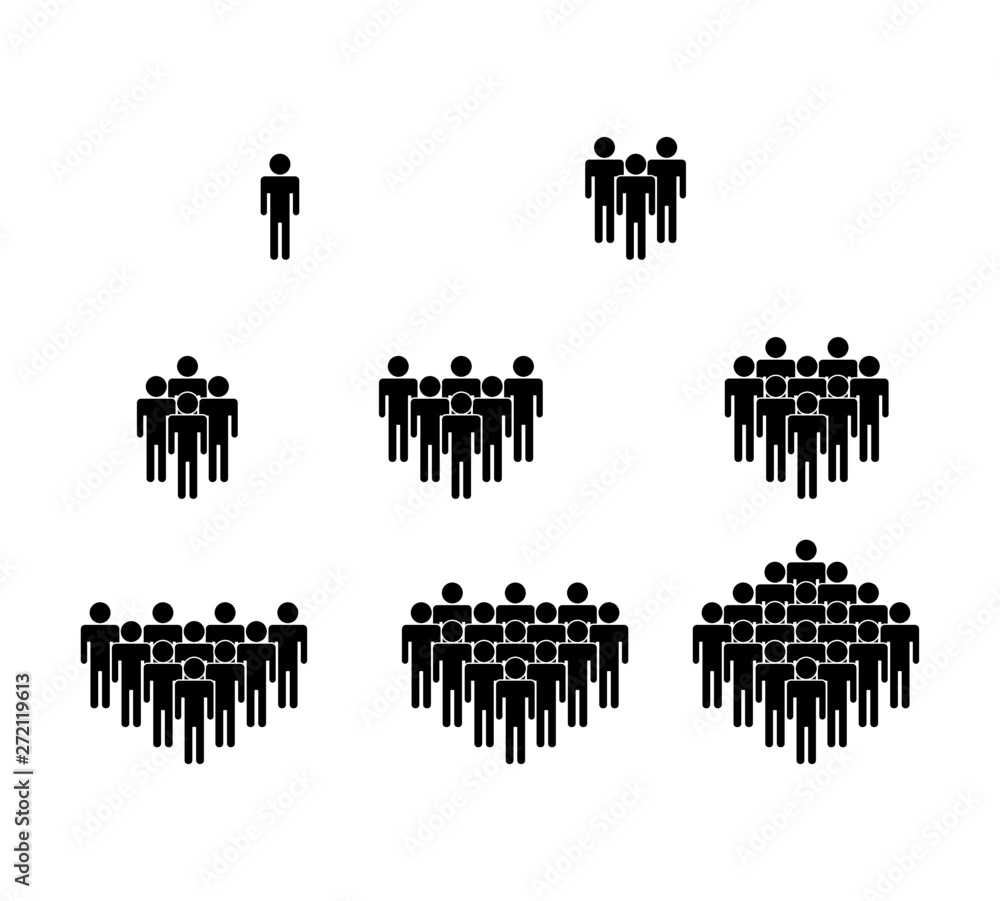 people icon set. crowd signs. persons symbol isolated on white ...