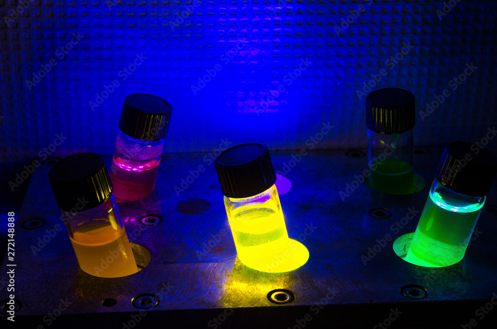 Stock-Foto „Multiple colourful light induced catalyst photochemical ...