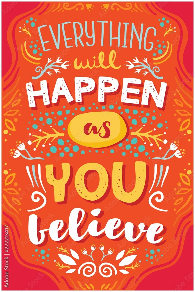 Inspirational words colorful poster vector illustration Stock Vector ...