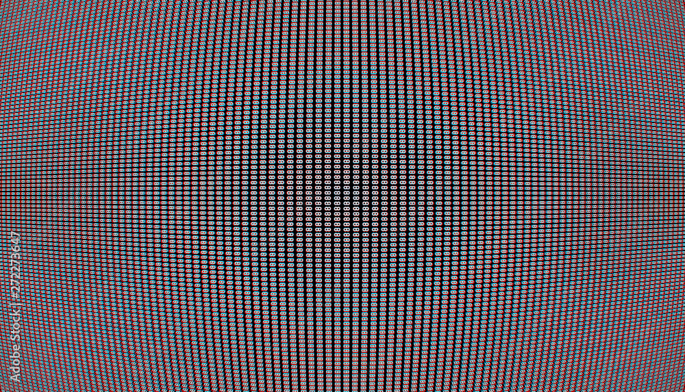 Curved crt display grid illustration with awesome cromatic aberration ...