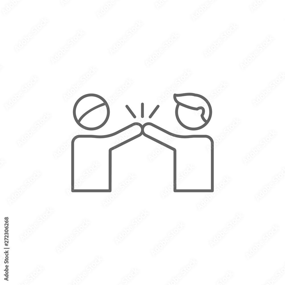 high five friendship outline icon. Elements of friendship line icon ...