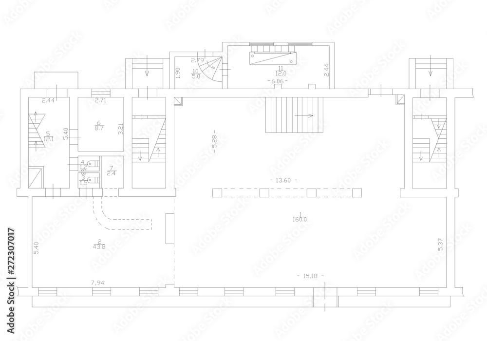 2d floor plan. Black&white floor plan. Floorplan Stock Illustration ...