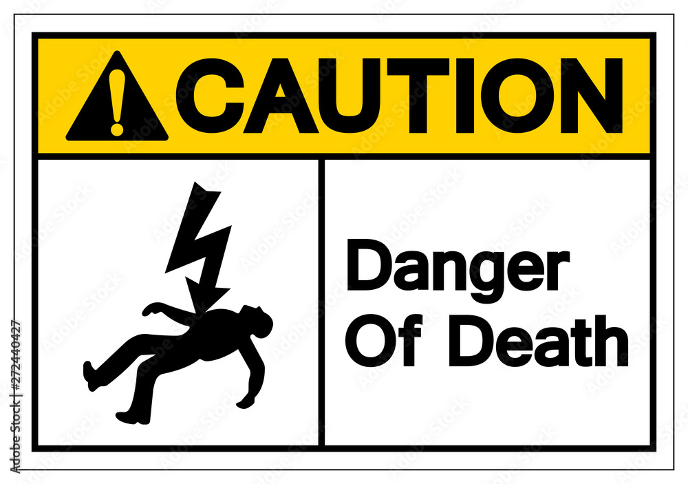 Caution Of Death Symbols Sign, Vector Illustration, Isolated On White ...