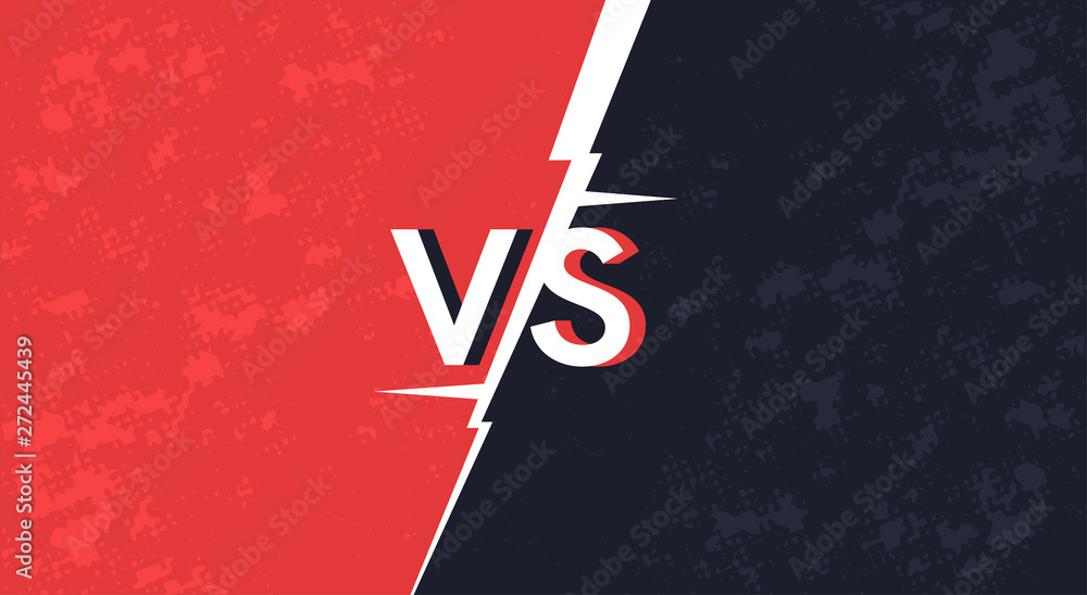Vs screen. Blue and red abstract versus background. Fight template ...