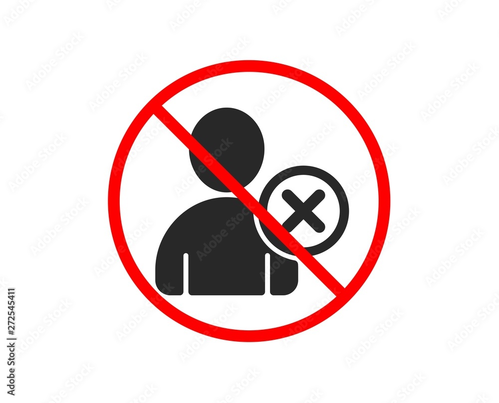 No or Stop. Remove User icon. Profile Avatar sign. Person silhouette ...