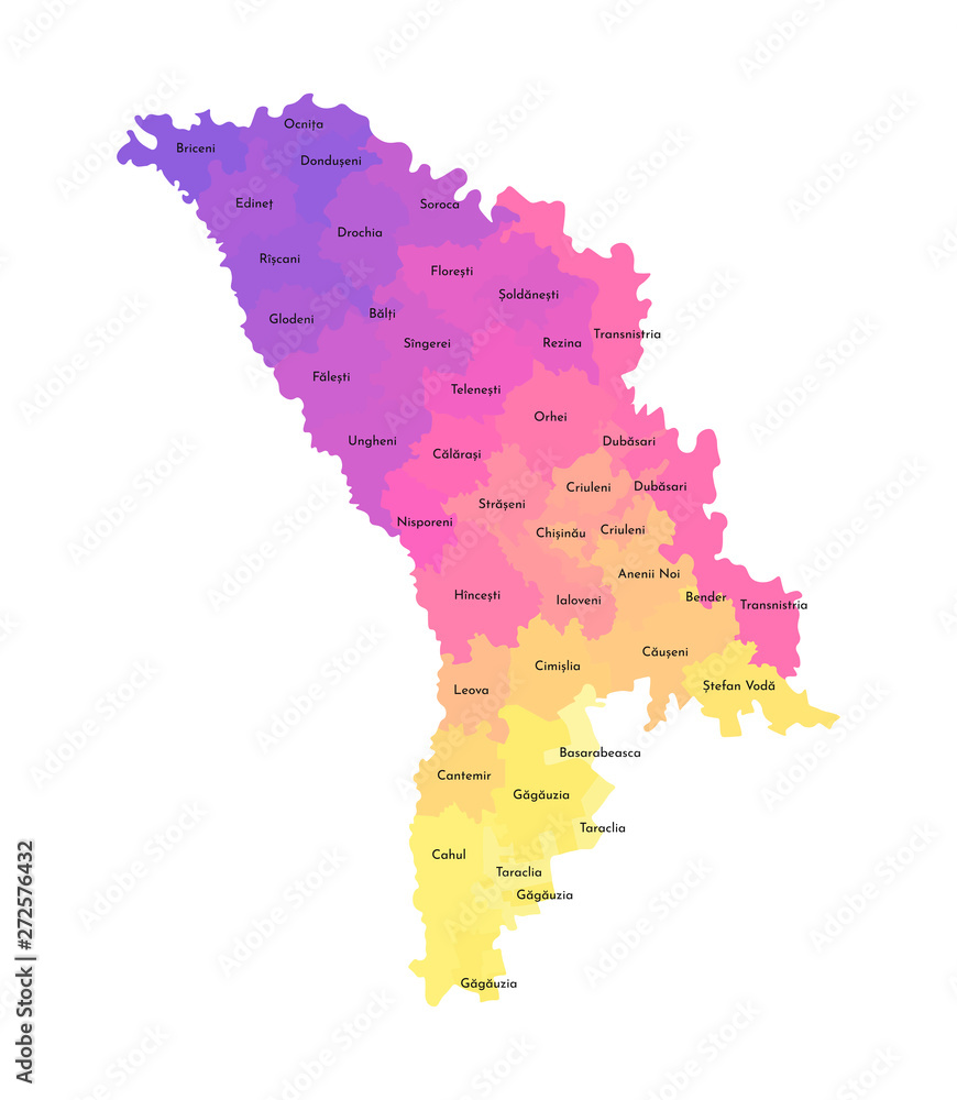 Vector isolated illustration of simplified administrative map of ...