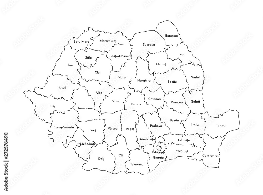 Vector isolated illustration of simplified administrative map of ...